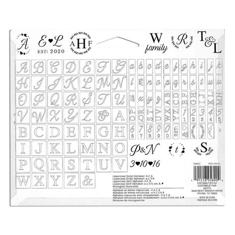 12 Pack Monogram Stencil Pack By Craft Smart® Monogram Stencil Letter And