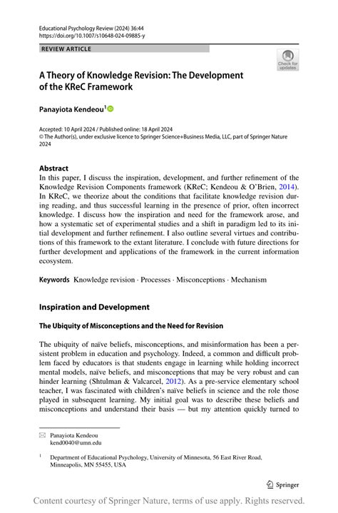 A Theory Of Knowledge Revision The Development Of The Krec Framework