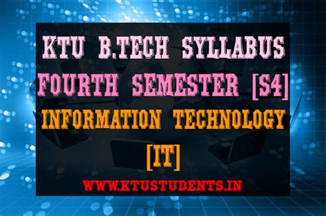 S Syllabus Information Technology IT KTU Students Engineering Notes Syllabus Textbooks