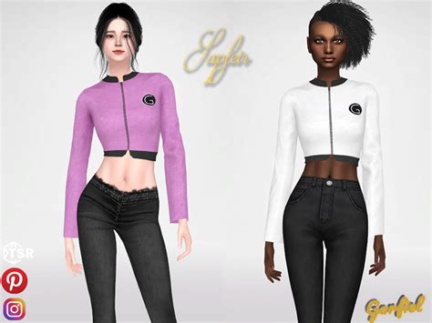 The Sims Resource Sapfeir Zipped Leather Jacket