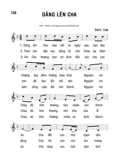 [sheet] Dâng Lên Cha Pdf Bạch Vân Lyrics And Chords