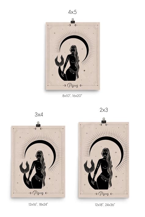 Zodiac Pisces Art Nude Woman Art Print Witchy Altar Room Etsy Ireland