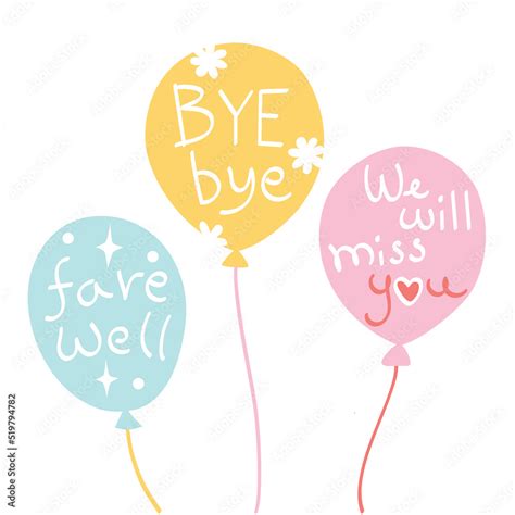 Bye Bye Balloon Hand Drawn Stock Vector Adobe Stock