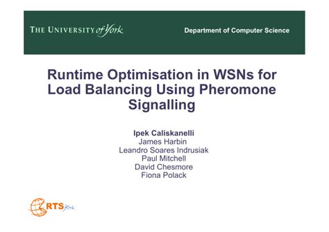Ppt Runtime Optimisation In Wsns For Load Balancing Using Pheromone Powerpoint Presentation