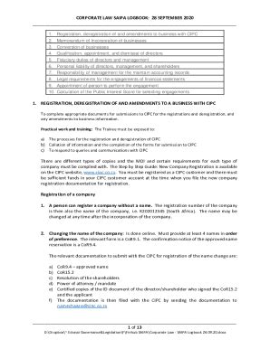Fillable Online SOME BACKGROUND TO THE CIPC COMPLIANCE Fax Email Print PdfFiller