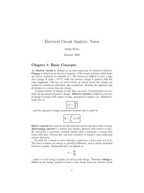 Electricalcircuitanalysisnotes Pdf