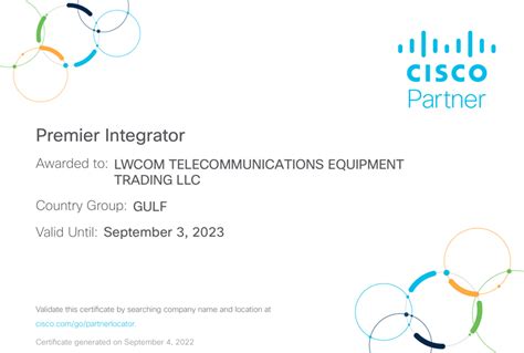 Lwcom аnnounces Cisco Premier Integrator Partner Status