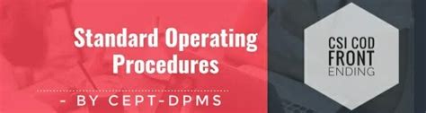 Csi Cod Front Ending Standard Operating Procedure Ver 20 By Cept Dpms