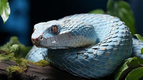Premium Photo Blue Python On The Tree