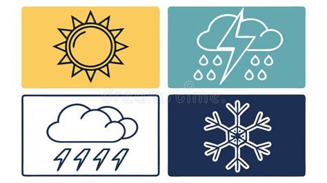 Weather Icons Vector Set Forecast And Climate Symbols Meteorology Art Collection Vector Design