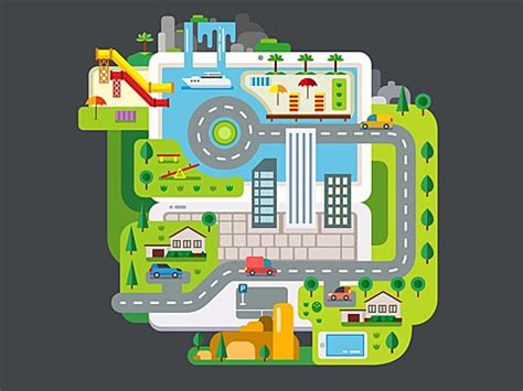 City Built Around Laptop Connection Computer City Vector Connection