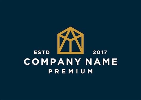 집 로고 디자인 벡터 일러스트 템플릿으로 편지 프리미엄 벡터