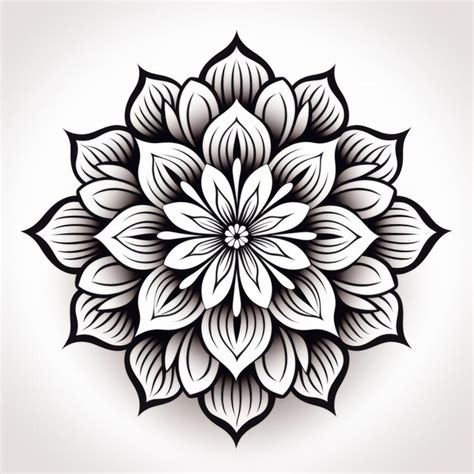 Premium Photo Psychedelic Mandala Unique Floral Design For Tattoos