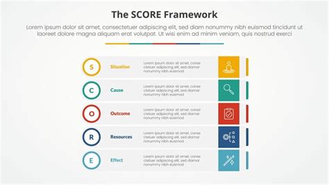 슬라이드 프레젠테이션을위한 점수 모델 인포그래픽 개념 직사각형 상자 스택과 윤 원 5 점 목록과 평평한 스타일의 배지 무료 벡터