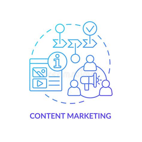 Content Marketing Blue Gradient Concept Icon Stock Vector Illustration Of Search Marketing