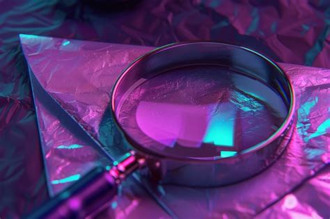 Magnifying Glass With Foil Premium Ai Generated Image
