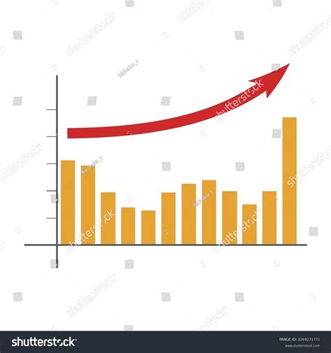 Vector Illustration Upright Arrow Bar Graph Stock Vector Royalty Free Shutterstock