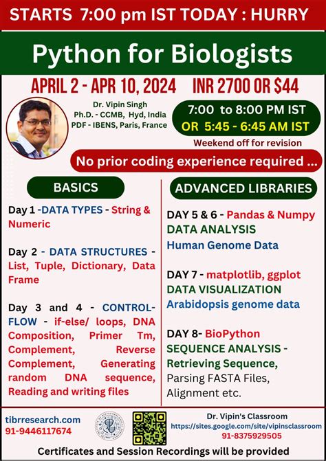 dr vipin singh on linkedin final call we start tonight python r