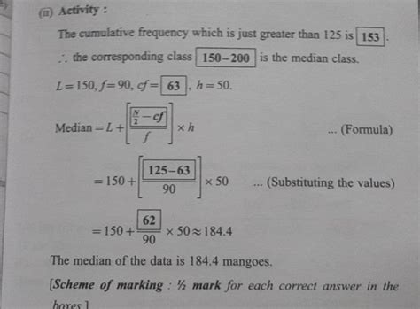 Iii Activity The Cumulative Frequency Which Is Just Greater Than 125