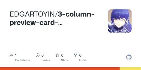 GitHub EDGARTOYIN Column Preview Card Component Main