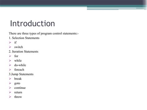 Program Control Statements In C Pptx