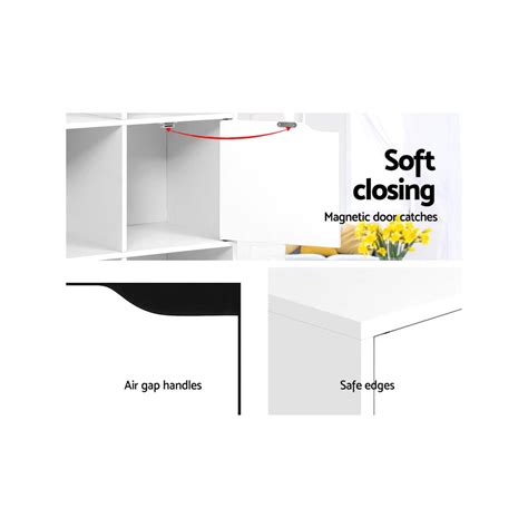 Artiss Display Shelf Cube Bookshelf Storage Unit 4 Doors White Bunnings Australia