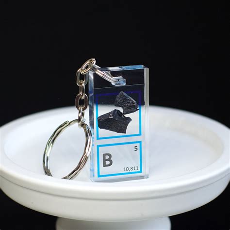 Boron Crystal Sample For Collection Boron Keychain Periodic Table Of