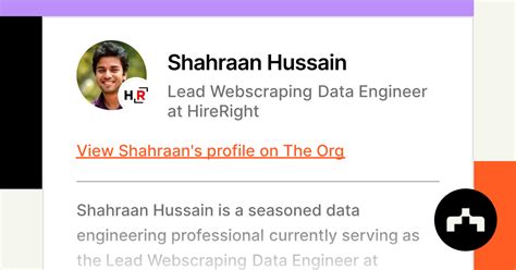 Shahraan Hussain Lead Webscraping Data Engineer At Hireright The Org