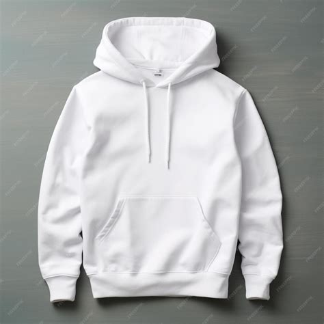 위에서 촬영한 탁자 위에 놓인 빈 흰색 후드티 프리미엄 사진