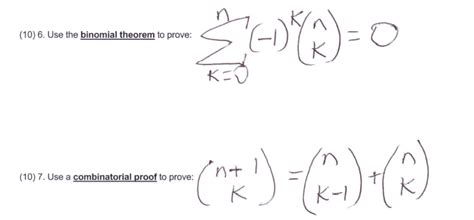 Solved 10 6 Use The Binomial Theorem To Prove 100 모 K ①0