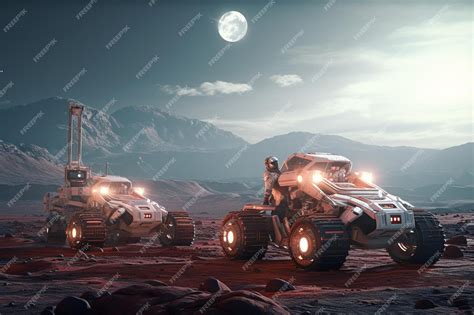 Premium Photo Astronauts Deploying A Network Of Autonomous Rover 00037 00