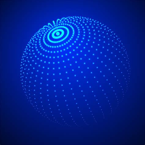 Premium Vector Technology Blue Sphere With Connecting Dots Digital Abstract Network Structure