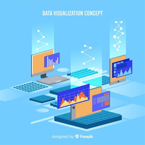 아이소 메트릭 데이터 시각화 그림 무료 벡터