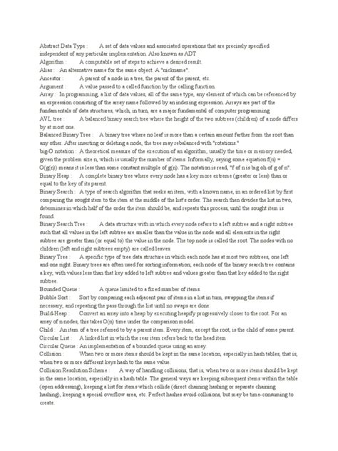 Abstract Data Type Pdf Array Data Structure Algorithms