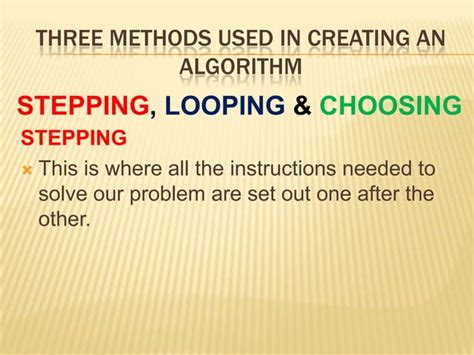 Programming Preparation Stepping Algorithm Ppt