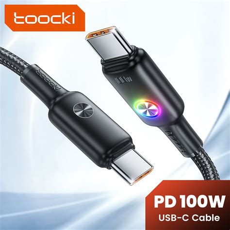 Toocki W Type C To Type C Fast Charging Cable Usb C Qc Data Cable With Colorfull Led Light