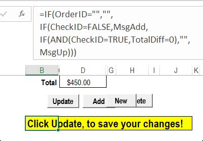 Excel Data Entry Form With Save Alert Message After Update