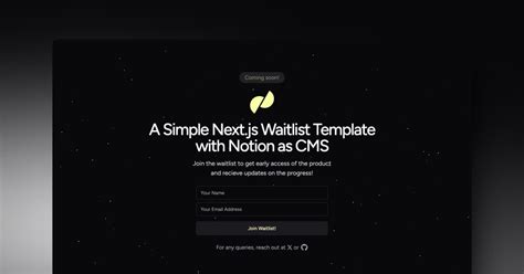next js waitlist with notion cms