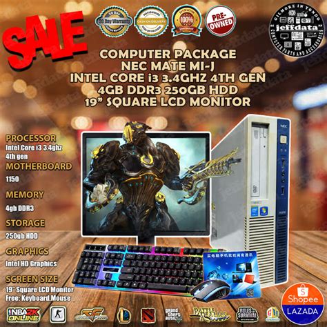 Computer Set Core I Th Gen Gb Ram Gb Hdd Onboard Graphics Square Monitor RGB Keyboard