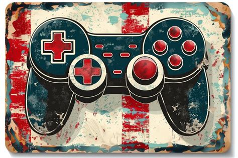 Vintage Game Controller On Rusty Metal Sign Premium Ai Generated Image
