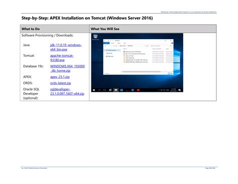 Step By Step Apex Installation On Tomcat Windows Server 2016 Pdf