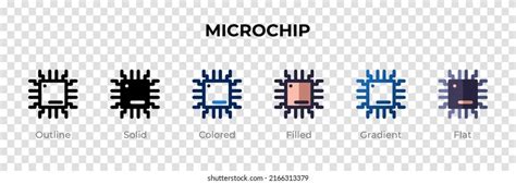 Microchip Icon Different Style Microchip Vector Stock Vector Royalty Free 2166313379