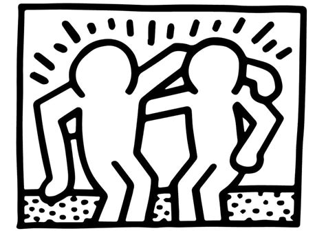 Keith Haring Parhaat Kaverit Värityskuva Lataa Tulosta Tai Väritä