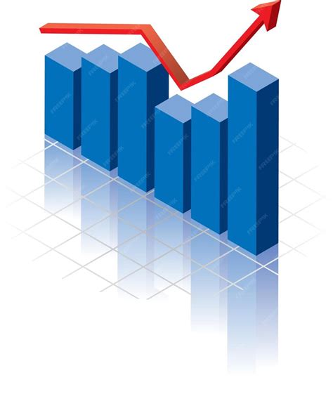 Premium Vector Blue Rising Bar Chart With Red Arrow On White Background High Resolution 3d Render