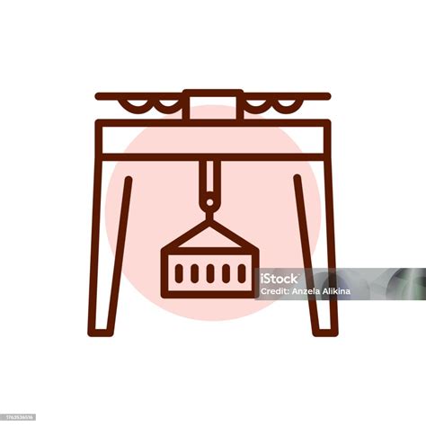 창고 Olor 라인 아이콘에 대 한 크레인입니다 웹 페이지용 픽토그램 0명에 대한 스톡 벡터 아트 및 기타 이미지 0명