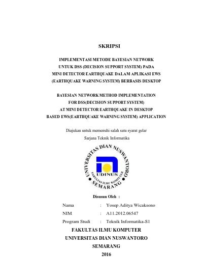 implementasi metode bayesian network untuk dss decision support system pada mini detector