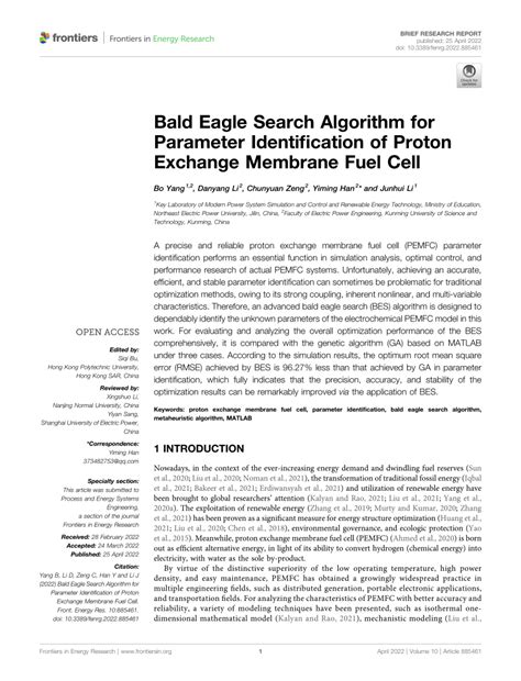 Pdf Bald Eagle Search Algorithm For Parameter Identification Of