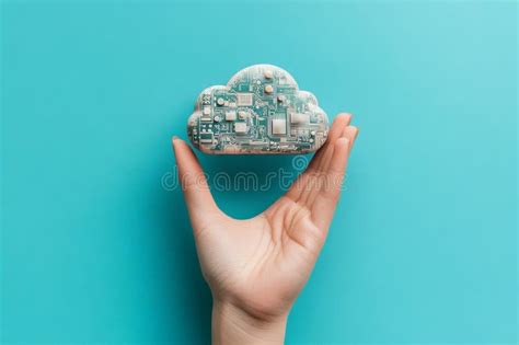 The Idea Of Cloud Computing Is Depicted With A 3d Cloud Icon On A Circuit Board Stock Image