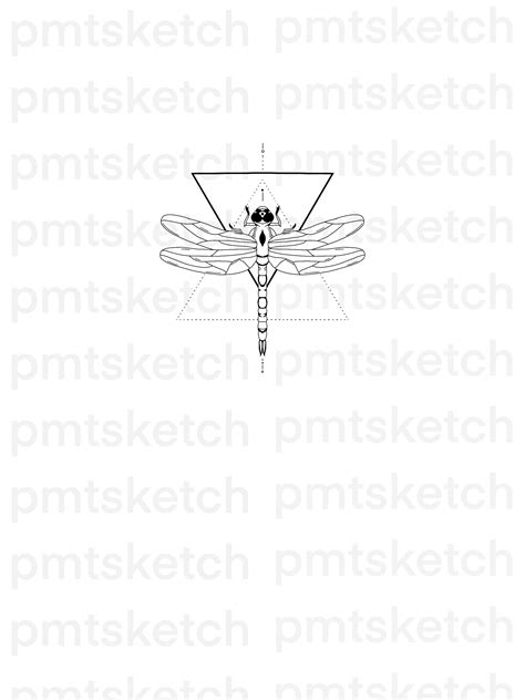 Dragon Fly Triangle Pmtsketch Tattooanddesign