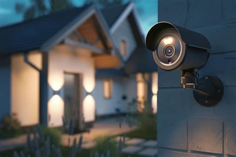 Premium Photo Smart Cameras Monitoring The Perimeter Of A House